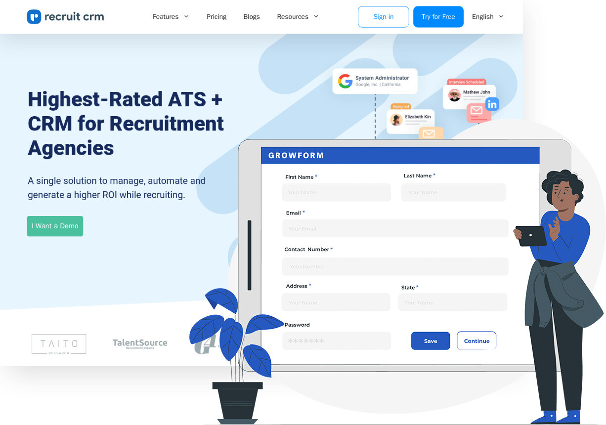 Recruit CRM form builder by Growform